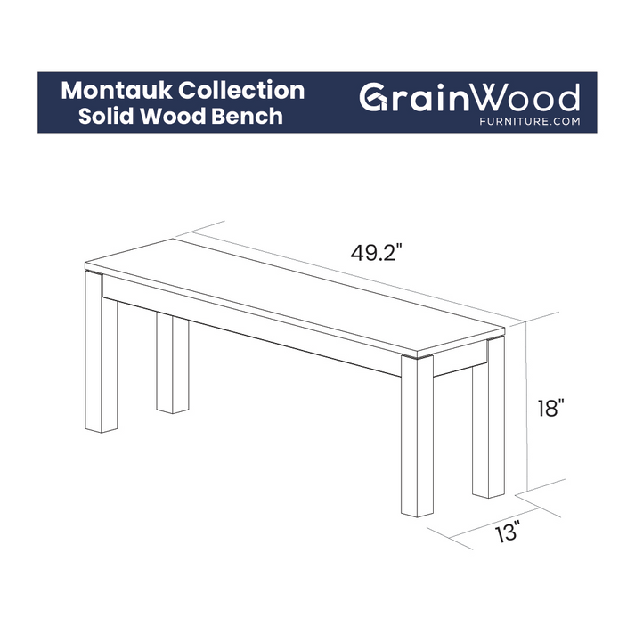 Montauk Solid Wood Bench – Grain Wood Furniture